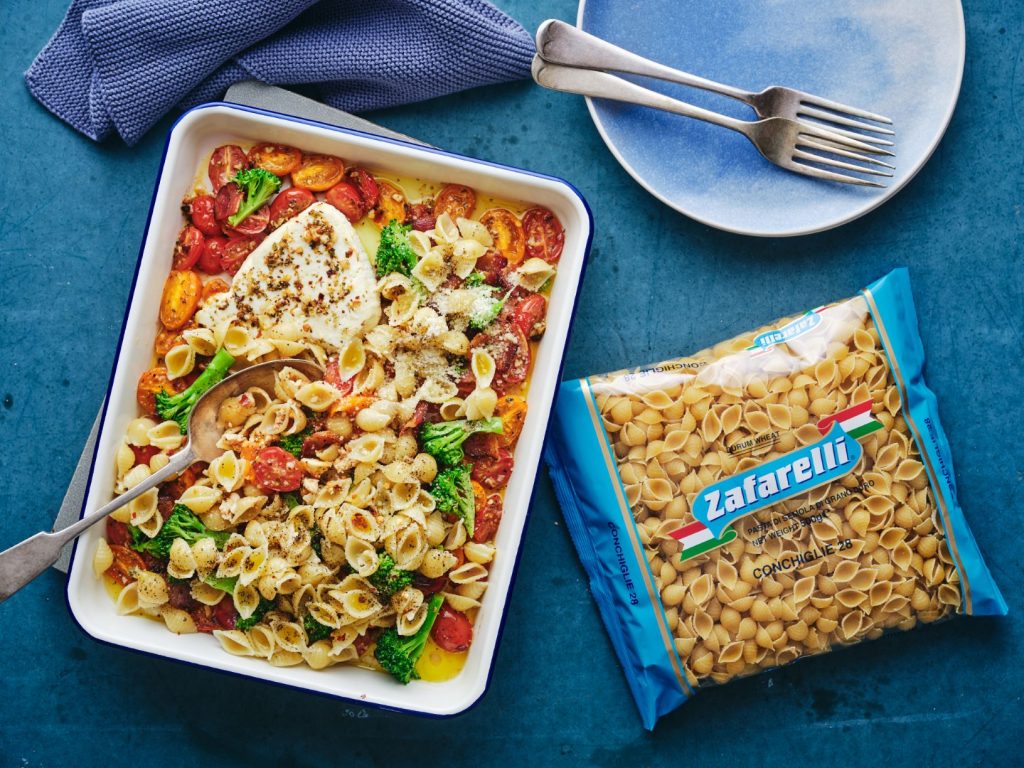 Conchiglie with Ricotta, Tomato, Broccoli & Pancetta – Zafarelli Pasta