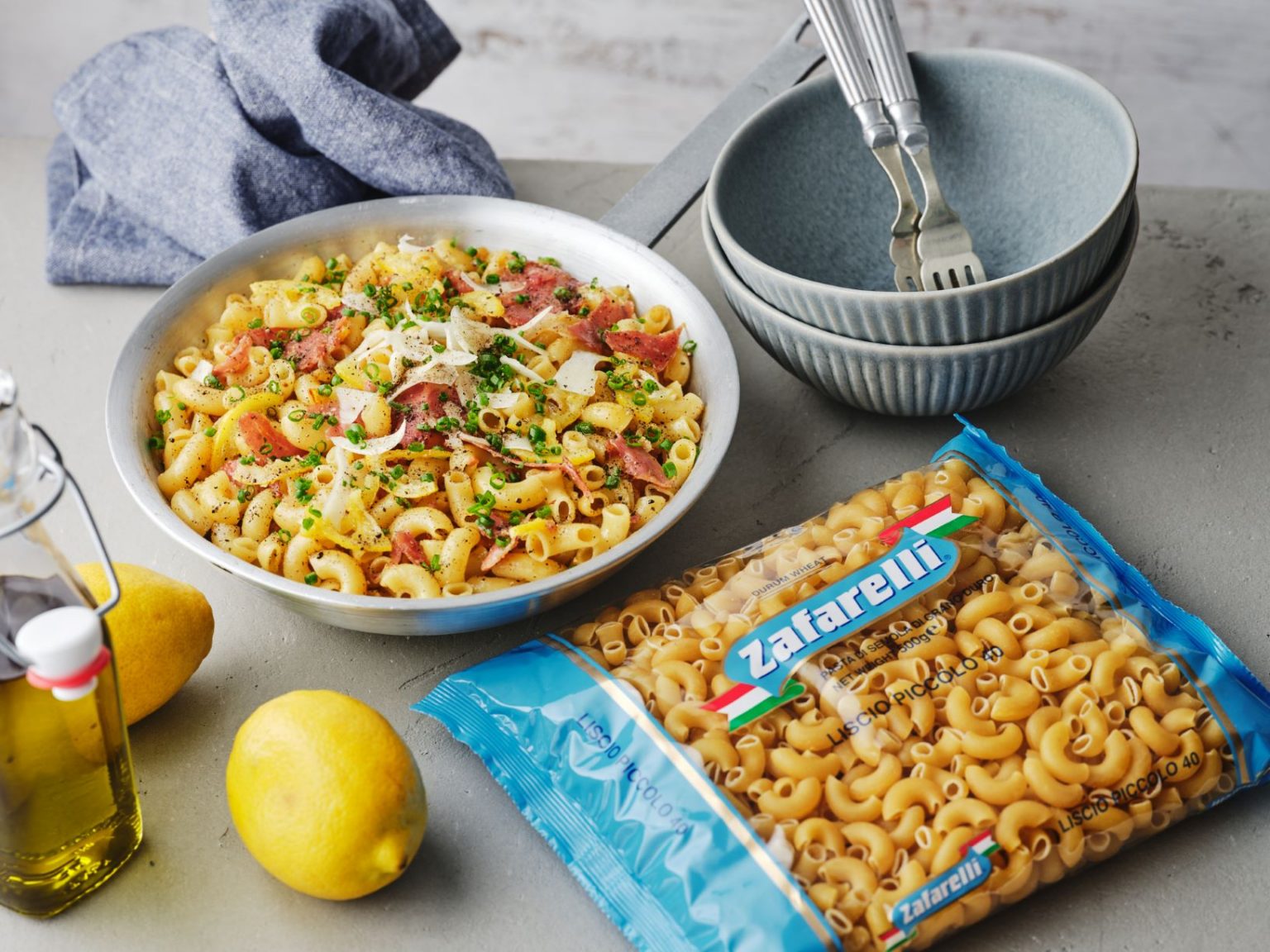 Liscio Piccolo with Lemon, Brown Butter & Prosciutto – Zafarelli Pasta